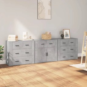 Příborníky 3 ks betonově šedé kompozitní dřevo 3185427