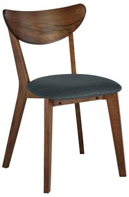 Sada 2 dřevěných jídelních židlí tmavé dřevo/šedá ERIE Beliani