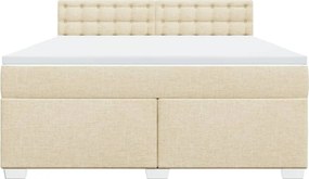 Box spring postel s matrací krémová 180x200 cm textil 3285986