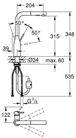 Grohe Essence - Páková dřezová baterie, DN 15, kartáčovaný Cool Sunrise 30270GN0