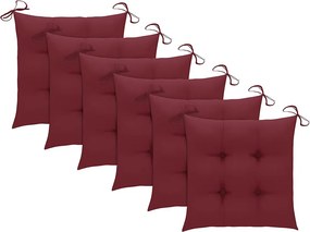 Skládací židle s polštáři 6 ks, masivní teakové dřevo 3072774