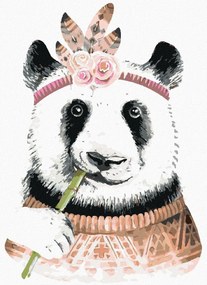 zuty zuty - malování podle čísel - boho panda, 80x100 cm, plátno
