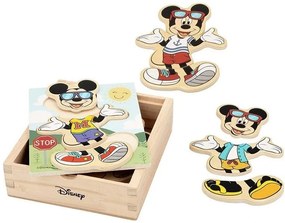 Vkládačka mickey mouse "obleč mickeyho" 19 ks v dřevěné krabičce