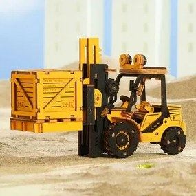 RoboTime dřevěné 3D puzzle Vysokozdvižný vozík / od 8 let / 139 dílků