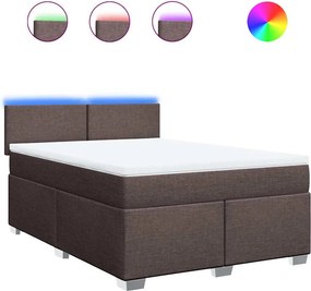 Box spring postel s matrací tmavě hnědá 140x190 cm textil 3288179