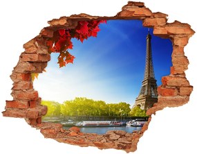 Wallmuralia Fototapeta díra na zeď 3D Eiffelova věž Paříž 90x70 cm