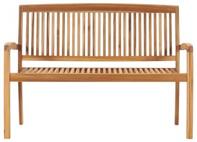 Stohovatelná zahradní lavice s poduškou 128,5 cm masivní teak,  3063299