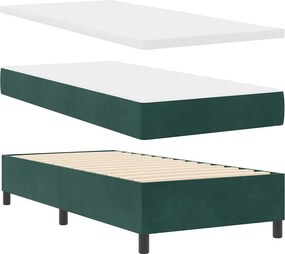 Postel s boxspringem s čelo Tmavě zelená 90 x 190 cm samet 3341987