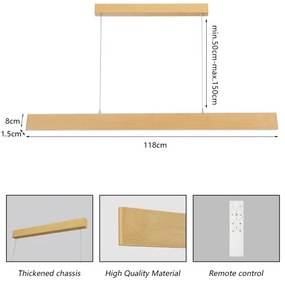 Brilagi - LED Stm. lustr na lanku SLIMLINE LED/40W/230V 3000-6000K dekor dubu+DO