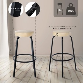 Barová židle Kamari umělá kůže – krémová
