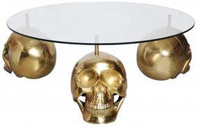 Konferenční stolek Lebka 90cm zlatá/ 43496