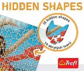 Trefl - Puzzle - Hidden Shapes: Kočičí prázdniny / 1011 dílků / 68.3 x