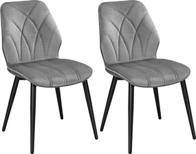 Sada 2 ks – Jídelní židle Yaheetech – tmavě šedá, 58,5 cm (délka) × 44 cm (šířka) × 82 cm (výška), polyester (266492175357)