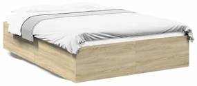 Rám postele dub sonoma 135 x 190 cm kompozitní dřevo