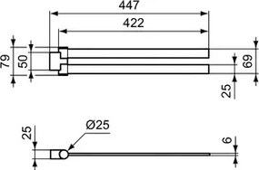 Ideal Standard Držák ručníků dvojitý 45 cm chrom / Držák na ručník / D