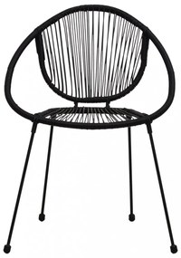 Zahradní bistro set 2+1 PVC ratan černá Dekorhome