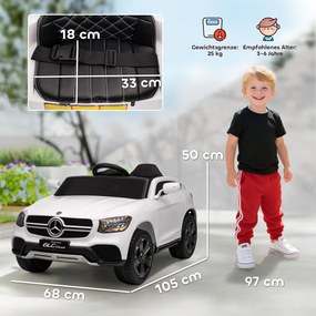 AIYAPLAY Elektrické auto pro děti, 12V dětské auto s dálkovým ovládáním, LED světla, hudba, 3 rychlosti, 3-6 let, bílé