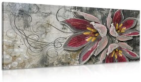 Obraz květiny s perlami Varianta: 100x50
