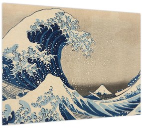 Obraz - Katsushika Hokusai, Under the Wave off Kanagawa, reprodukce (70x50 cm)