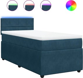 Box spring postel s matrací modrá 80 x 200 cm samet 3289894