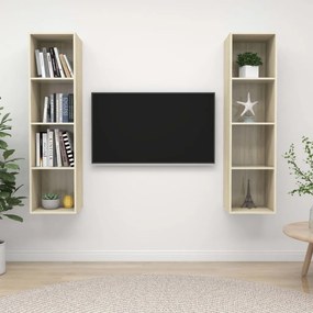 Nástěnné TV skříňky 2 ks dub sonoma kompozitní dřevo 3079865