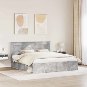 Rám postele s čelo Beton 180 x 200 cm Masivní borové dřevo 3410059