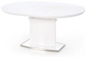 Jídelní kulatý rozkládací stůl FEDERICO –⁠ 120x120x76 (+40), kov, bílý