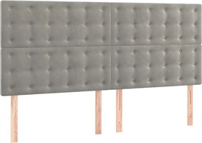 Box spring postel s matrací světle šedá 160x200 cm samet 3138091