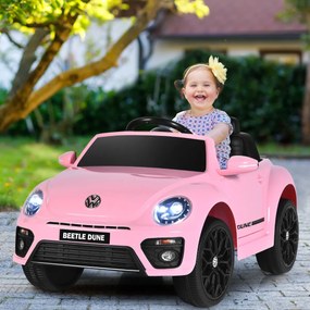 Costway VW Beetle dětské auto s hudbou a 2 režimy svícení včetně 2,4 G dálkového
