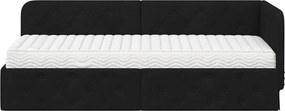 Rohový rám postele Černý 80 x 200 cm textil 3394031