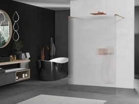 Mexen Kioto, sprchová zástěna Walk-In 100 x 200 cm, 8mm sklo s žebrovým vzorem, měděný matný profil, 800-100-002-65-09
