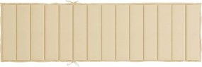 Poduška na lehátko béžová 200 x 70 x 3 cm oxfordská látka 314221