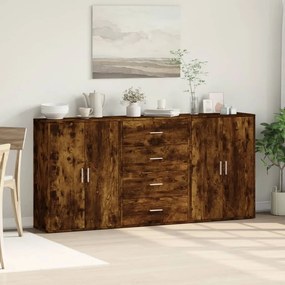 Příborníky 3 ks kouřový dub 60 x 31 x 84 cm kompozitní dřevo 3276578
