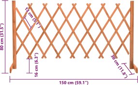 Zahradní trelážový plot oranžový 150 x 80 cm masivní jedle 314826