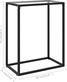 Konzolový stolek transparentní 60 x 35 x 75 cm tvrzené sklo 322803