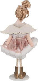 Dekorativní figurka anděl v růžových šatičkách - 9*3*18 cm