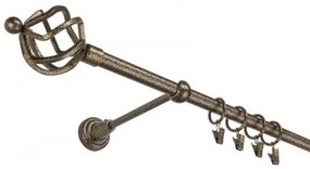 LGK garnýž kovová jednotyčová Arezo 180 cm,mosaz antik