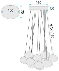 Toolight Závěsné osvětlení Modern D6 MS025-13CP chrom