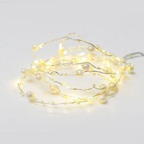 ACA Lighting LED dekorační girlanda - perly 20 LED, teplá bílá barva, 2x baterie AA, 200 cm, IP20