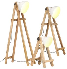 Stojací lampy 3 ks bílé E27 masivní mangovníkové dřevo,  320594