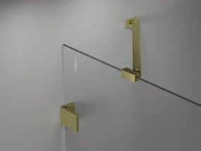 Mexen Lunar-B, výklopný sprchový kout levý 75 x 70 cm, 8mm čiré sklo, zlatý kartáčovaný - 832-075-070-55-00-L