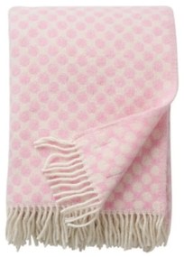 Vlněný pléd Gotland dot pink 130x200, Klippan Švédsko