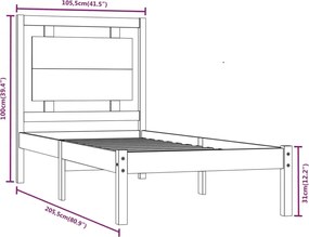 vidaXL Rám postele masivní dřevo 100 x 200 cm [3105526] Barva: Bílá