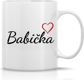BABIČKA - klasický bílý keramický hrníček 300 ml