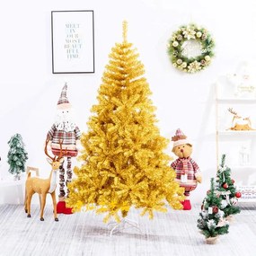 Zlatý umělý vánoční stromek, 120cm 230 větví