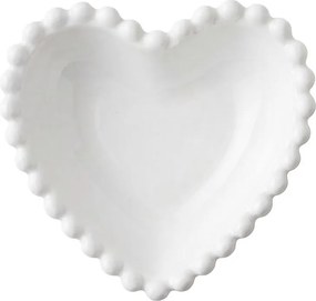 Keramická mistička ve tvaru srdce s perličkovým okrajem S - 7*7*3 cm / 25 ml