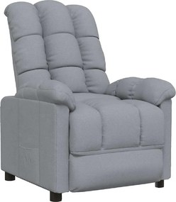 Polohovací křeslo světle šedé textil 289796