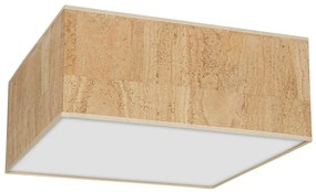 Stropní svítidlo Cork Square, 1x korkové stínítko, (bílé plexisklo), (50cm)