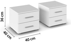 Set nočních stolků (2 ks) Isotta, bílé