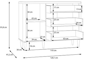Komoda se zásuvkami VIRO hnědá/béžová